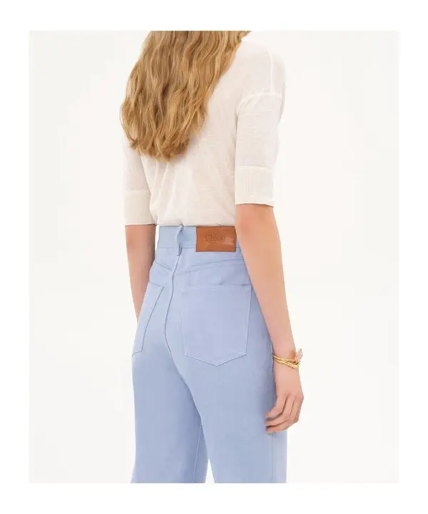 Chloé Short-Sleeve Henley Knit Top In Iconic Milk - 18% Off